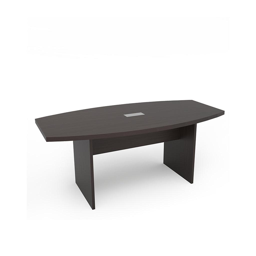 Boat Shaped Conference Table with Slab Base
