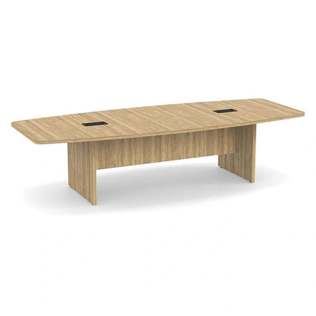 Boat Shaped Conference Table with Slab Base