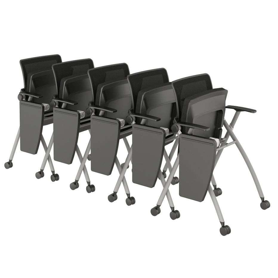 Stow Black Mesh Low-Back Nesting Training Room Chairs | Kansas City ...