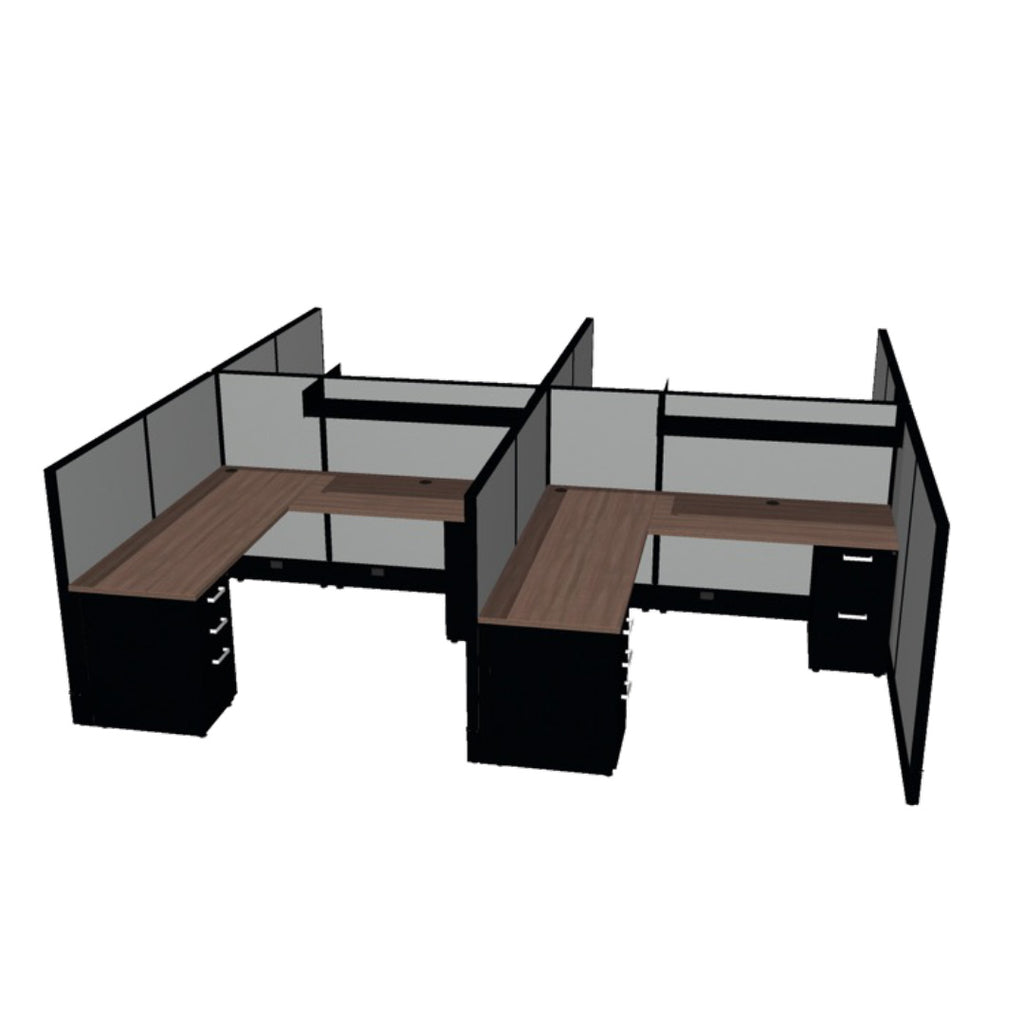4-Person 6x6 Cubicle Desk - 50" High