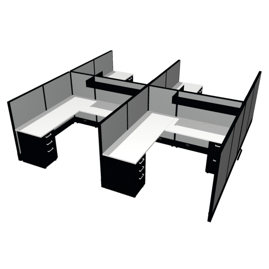 4-Person 6x6 Cubicle Desk - 50" High