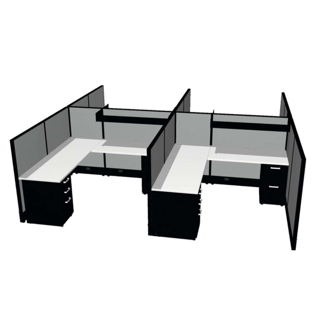 4-Person 6x6 Cubicle Desk - 50" High