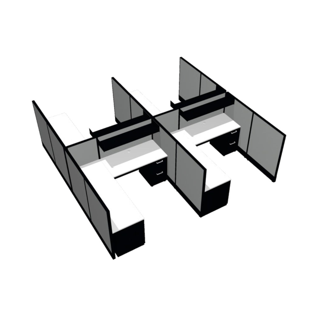 4-Person 6x6 Cubicle Desk - 50" High