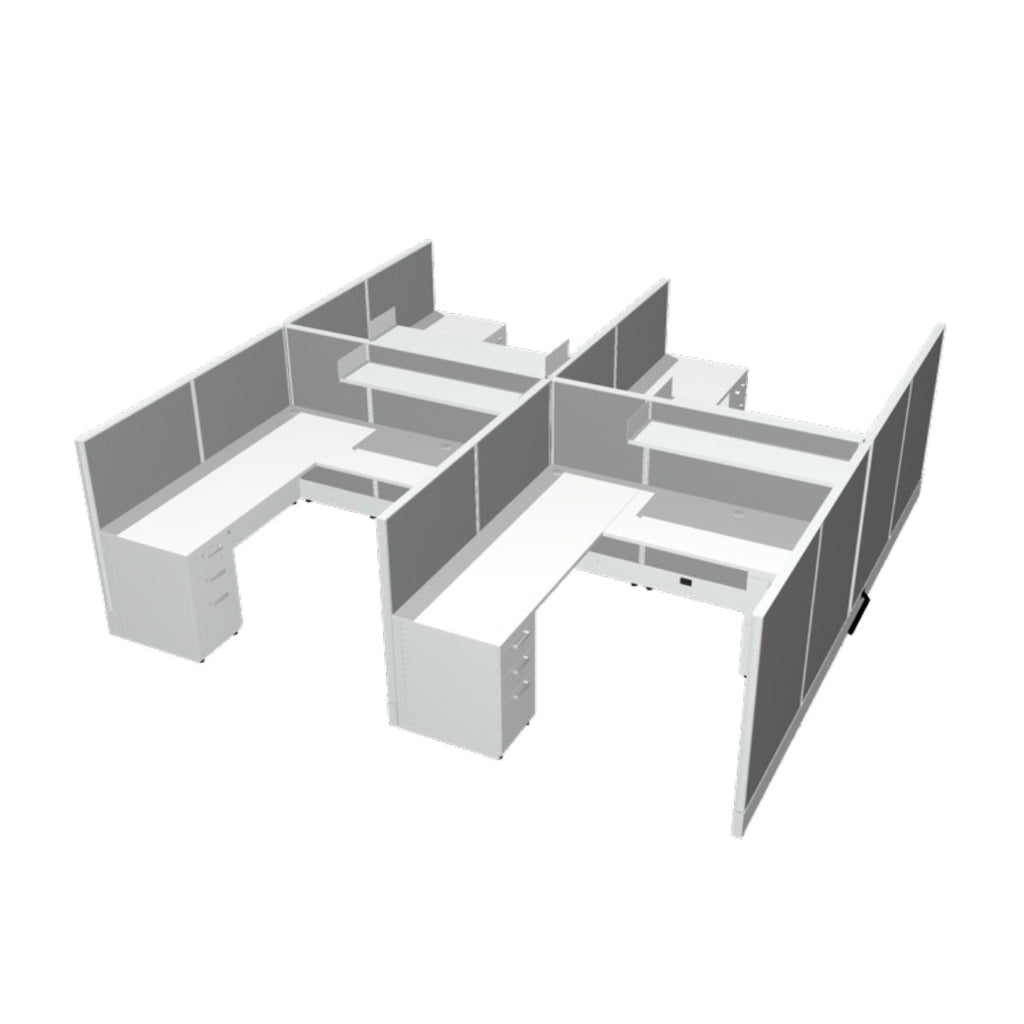 4-Person 6x6 Cubicle Desk - 50" High