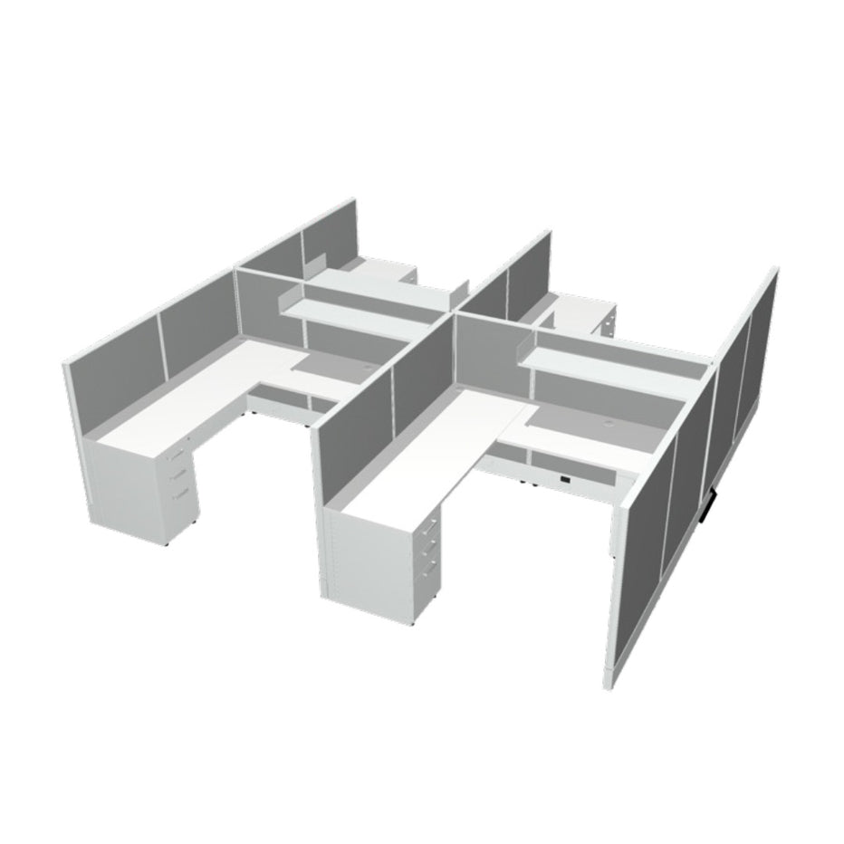 4-Person 6x6 Cubicle Desk - 50" High