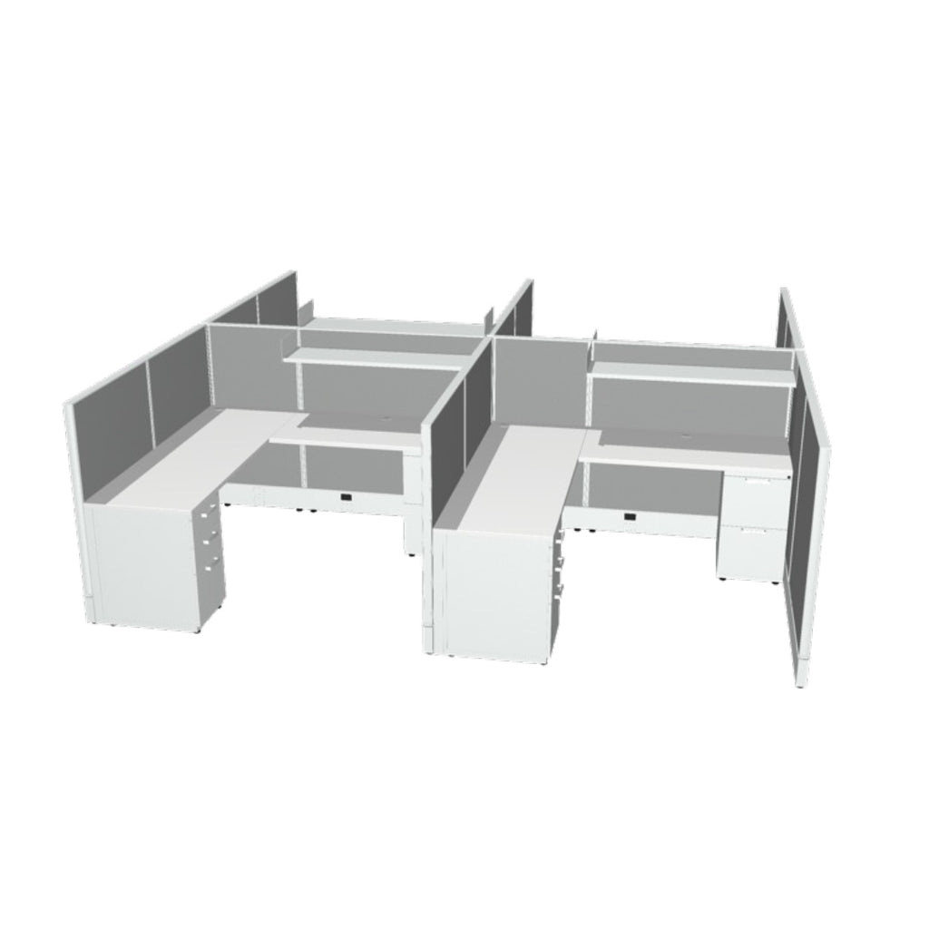4-Person 6x6 Cubicle Desk - 50" High
