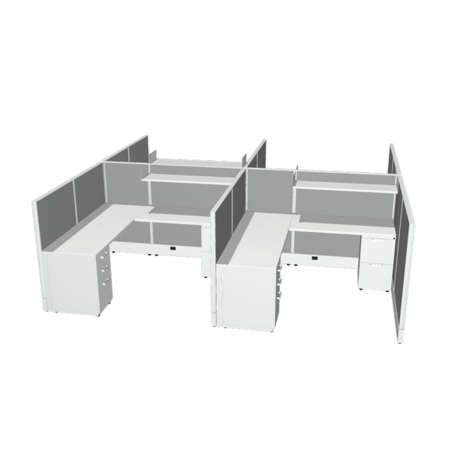 4 Person DFT 6ft x 6ft Cubicle Desk - 50"H | Kansas City Office Furniture