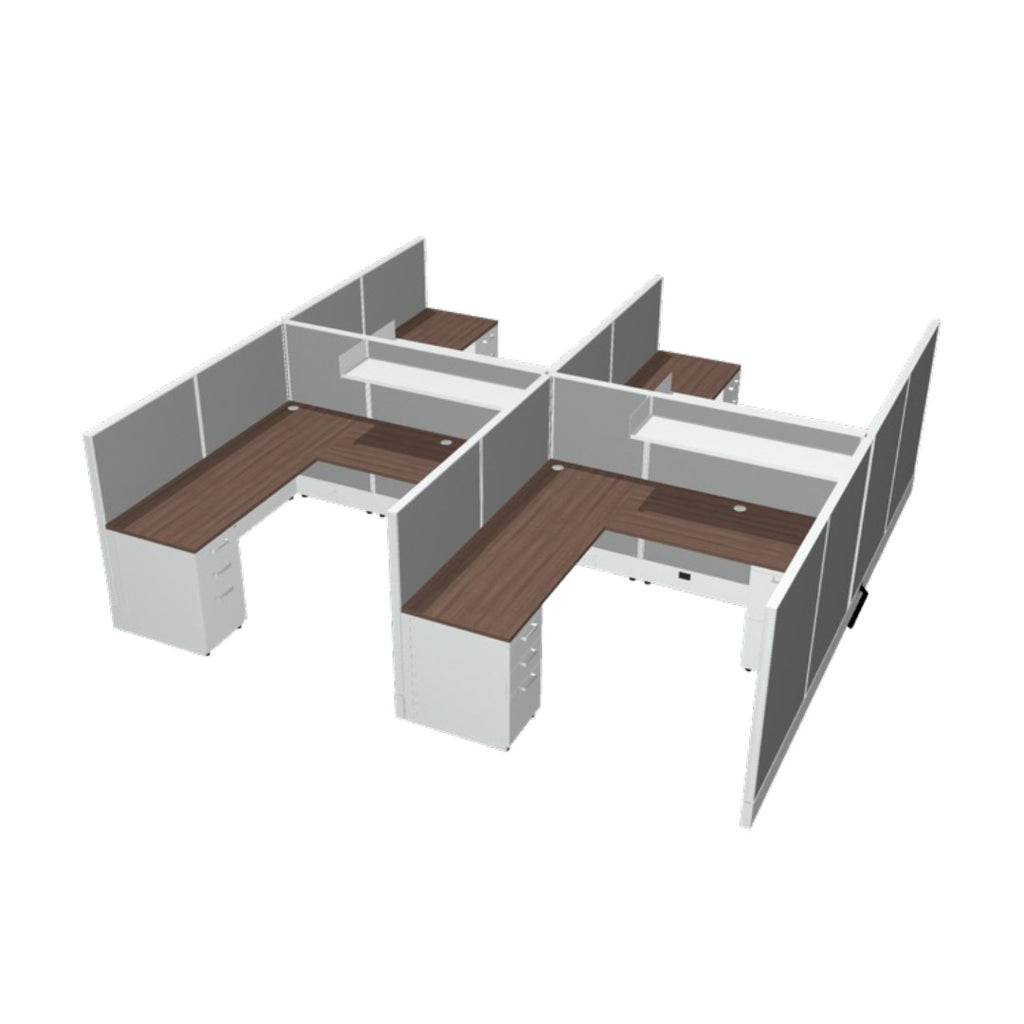 4-Person 6x6 Cubicle Desk - 50" High