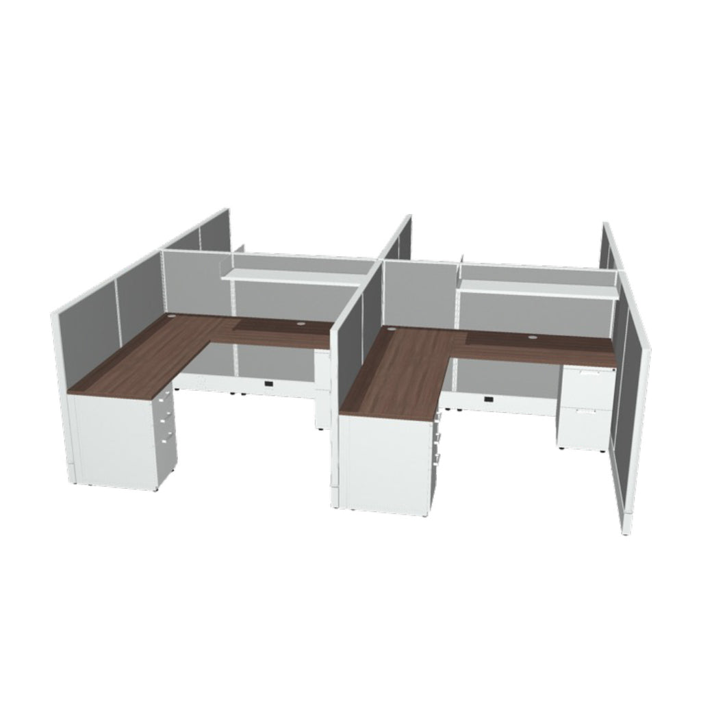 4-Person 6x6 Cubicle Desk - 50" High