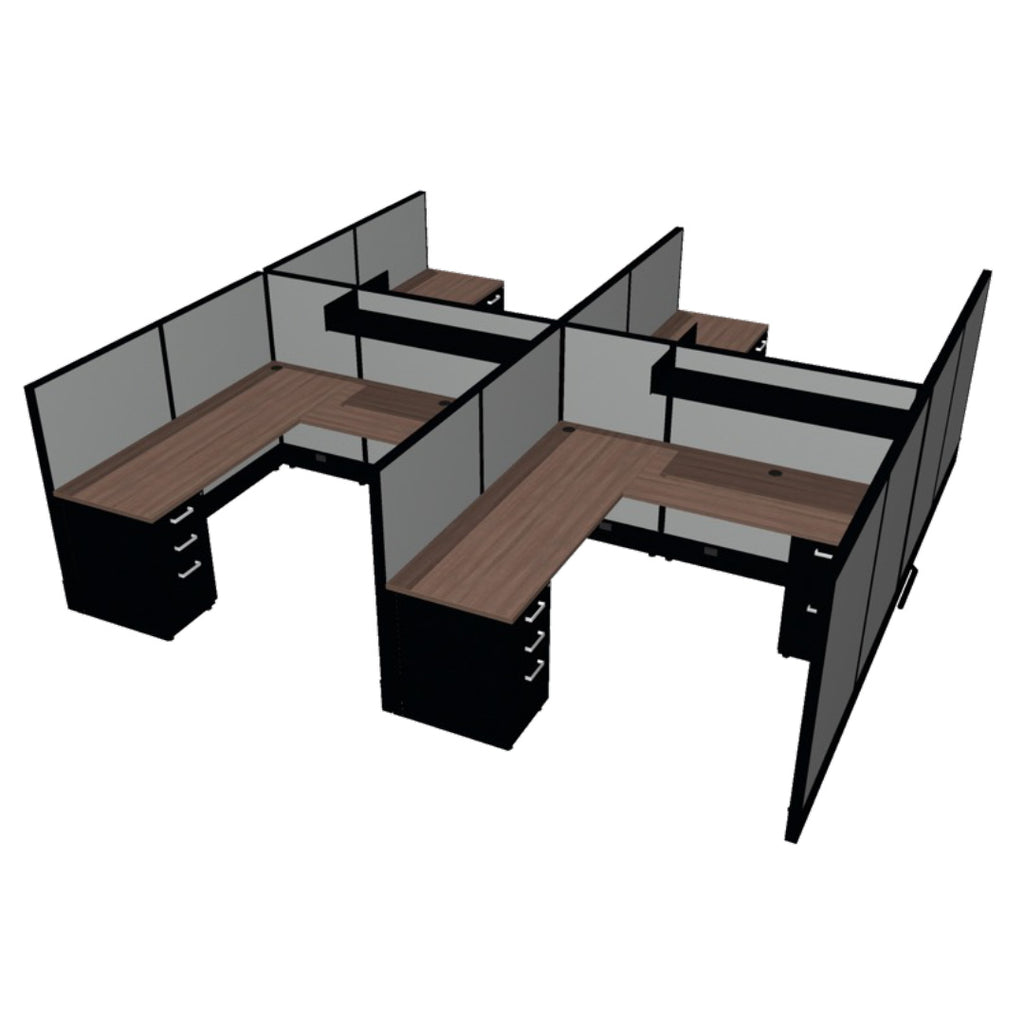 4-Person 6x6 Cubicle Desk - 50" High
