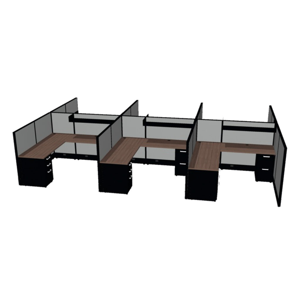 6 Person DFT 6ft x 6ft Cubicle Desk - 50"H | Kansas City Office Furniture