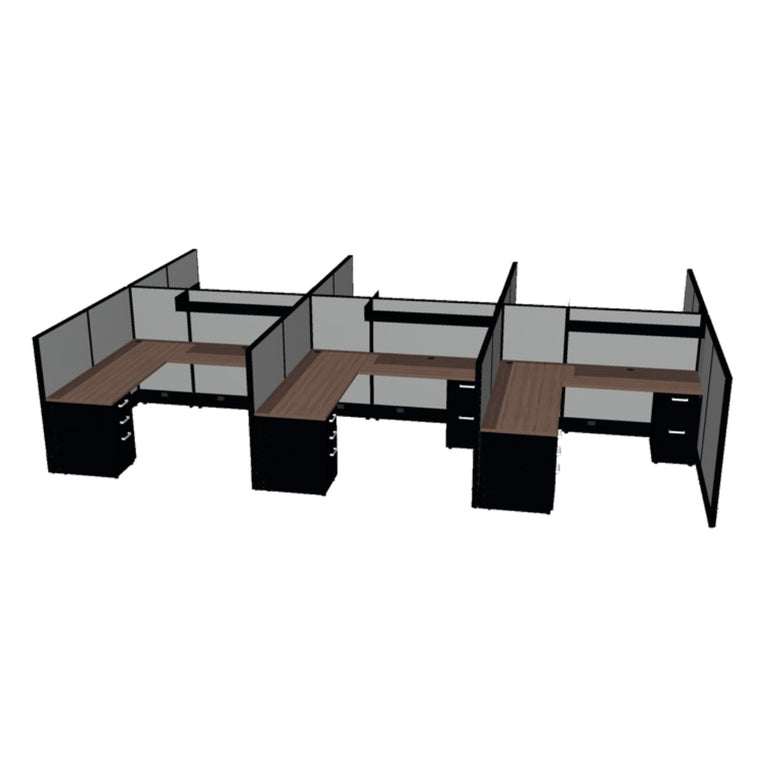 6 Person DFT 6ft x 6ft Cubicle Desk - 50"H | Kansas City Office Furniture