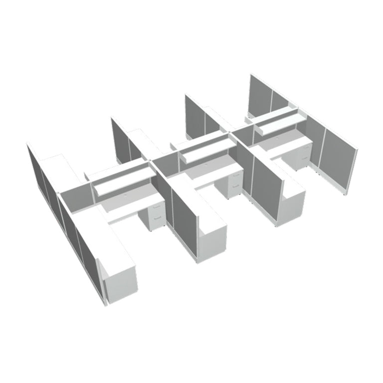 6 Person DFT 6ft x 6ft Cubicle Desk - 50"H | Kansas City Office Furniture