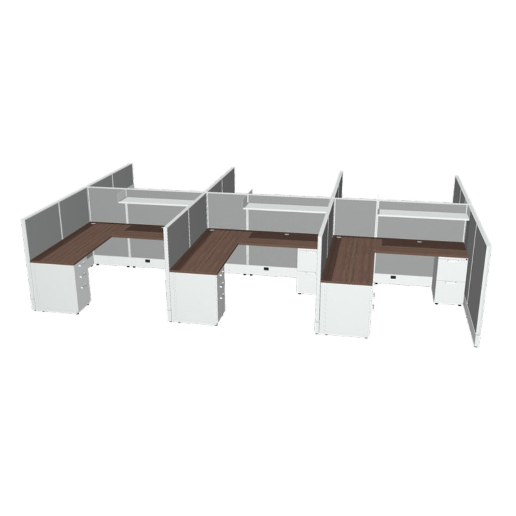 6 Person DFT 6ft x 6ft Cubicle Desk - 50"H | Kansas City Office Furniture