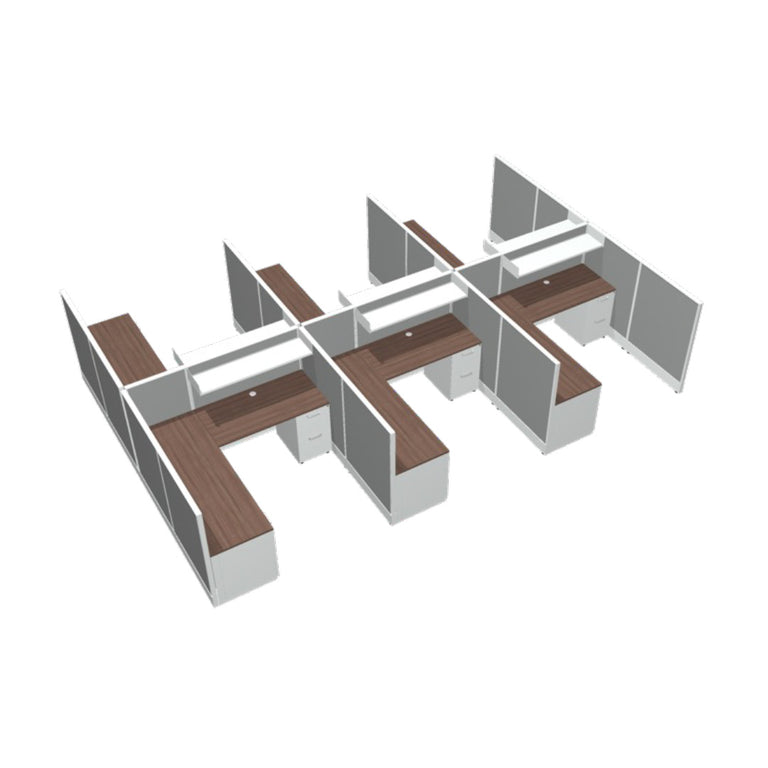 6 Person DFT 6ft x 6ft Cubicle Desk - 50"H | Kansas City Office Furniture