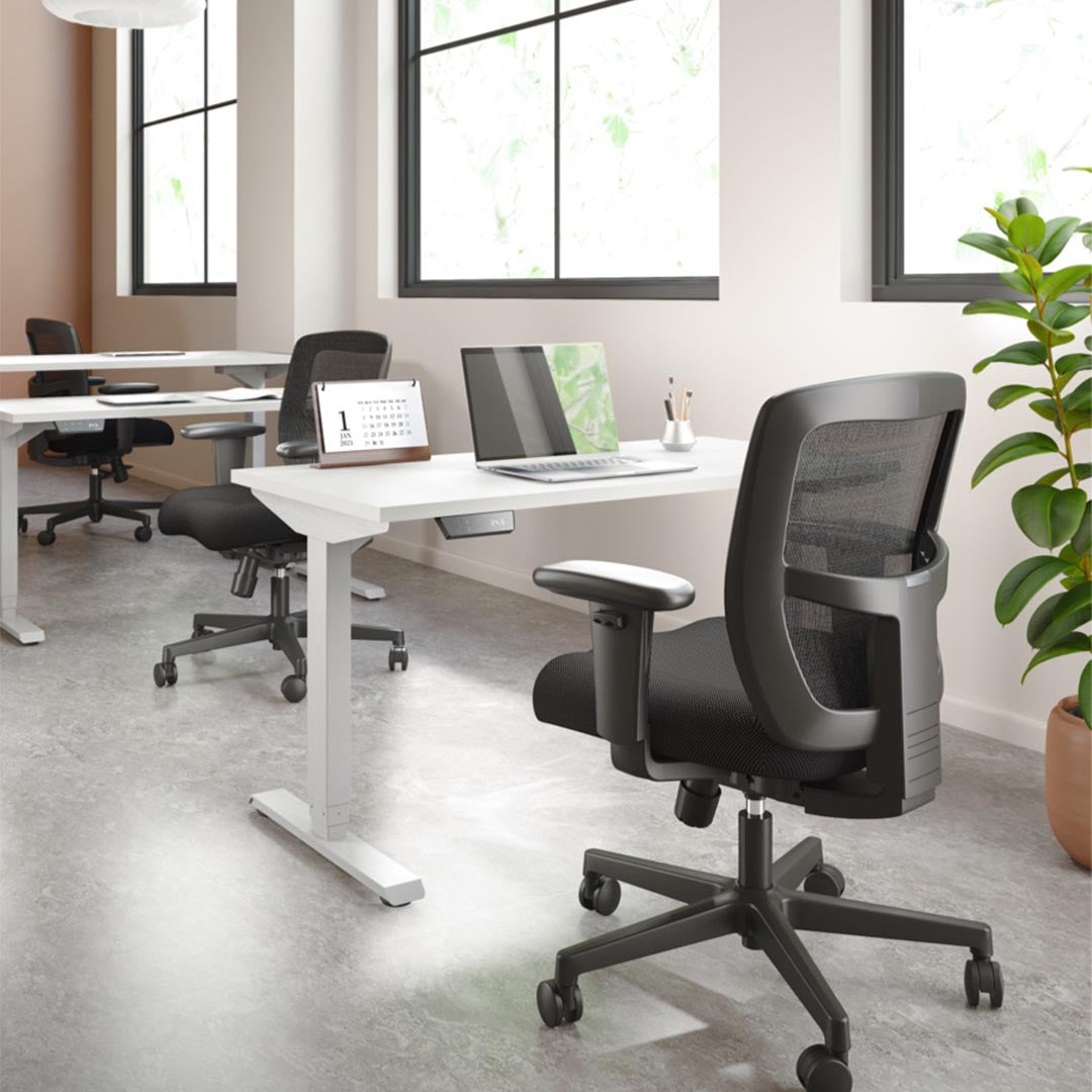 Zone Too Ergonomic Black Mesh Mid Back Desk Chair | Kansas City Office ...